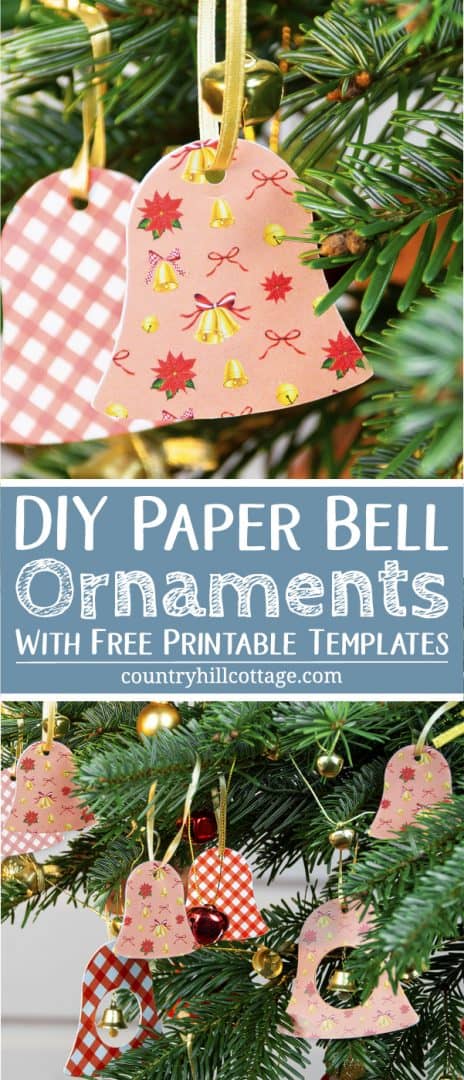 DIY Paper Christmas Ornaments | Printable Bell Ornaments