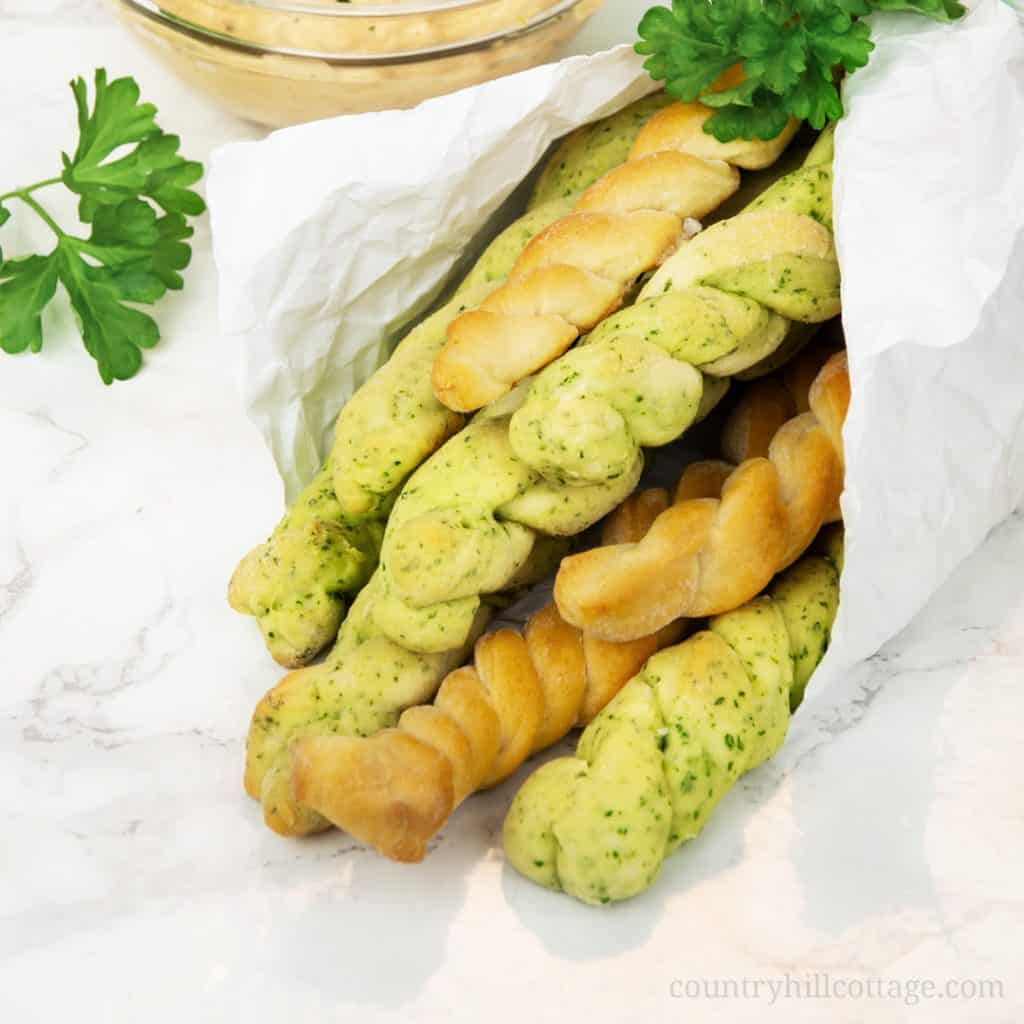 Parsley Braided Bread Sticks
