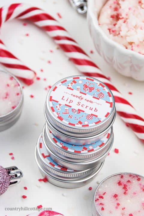 DIY Peppermint Lip Scrub Recipe with Free Printable Labels