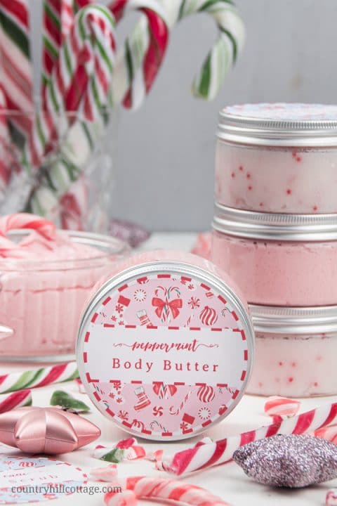 DIY Candy Cane Sugar Scrub and Peppermint Body Butter