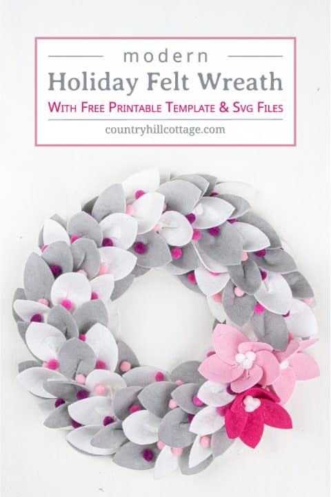 DIY Christmas Felt Wreath with Felt Poinsettia 2 Ways