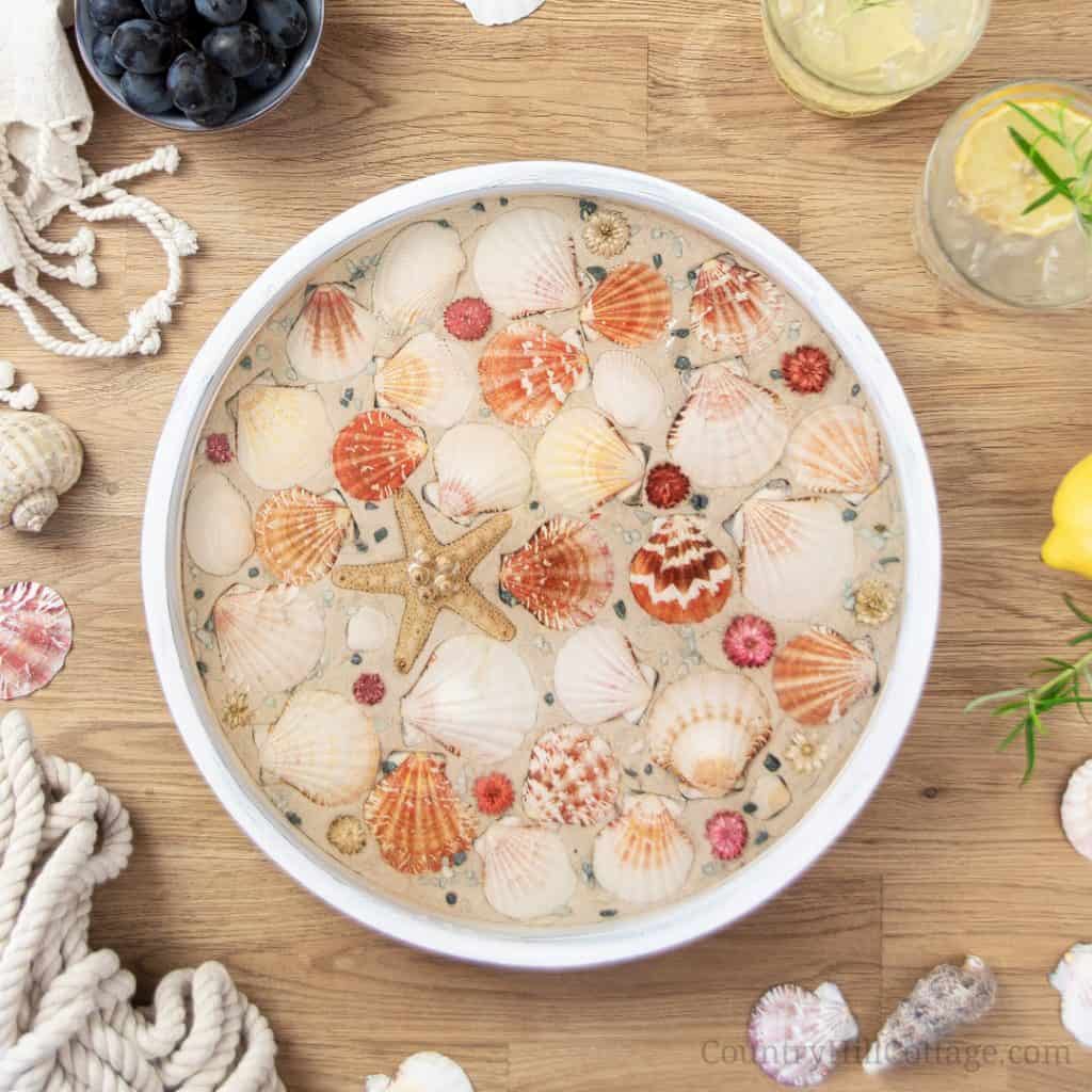 How To Make A DIY Beach Tray with Seashells (Seashell Serving Tray)