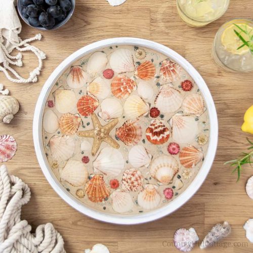How To Make A DIY Beach Tray with Seashells (Seashell Serving Tray)