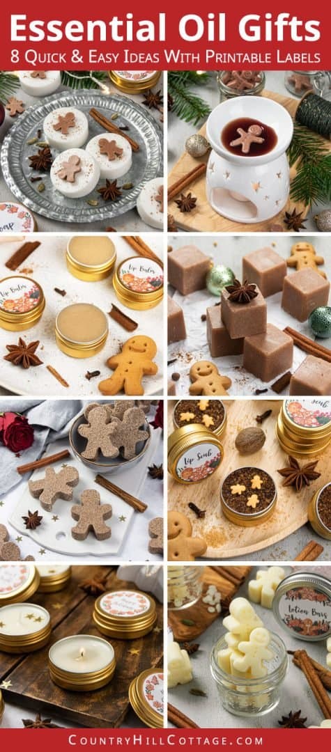 DIY Essential Oil Gifts for Christmas {+ Free Printable Labels + Gift Tags}