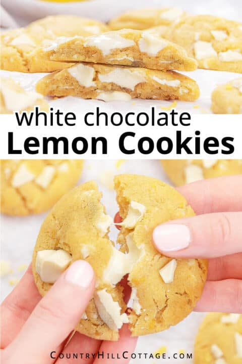 Lemon Chocolate Chip Cookies {Lemon White Chocolate Cookies}
