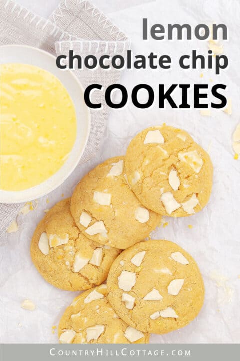 Lemon Chocolate Chip Cookies {Lemon White Chocolate Cookies}