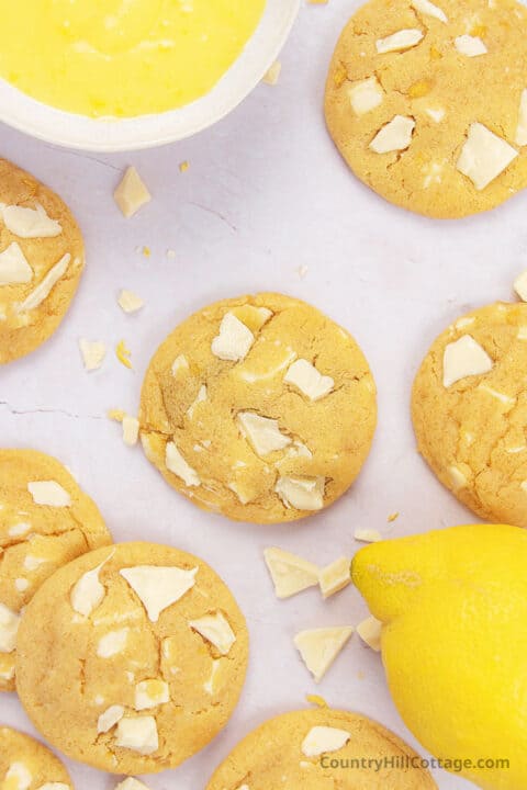 Lemon Chocolate Chip Cookies {Lemon White Chocolate Cookies}