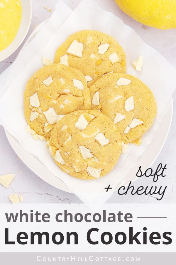 Lemon Chocolate Chip Cookies {Lemon White Chocolate Cookies}