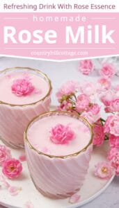 Rose Milk {Refreshing Drink with Rose Essence}