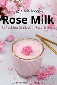 Rose Milk {Refreshing Drink with Rose Essence}