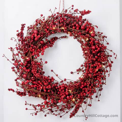 DIY Red Berry Wreath