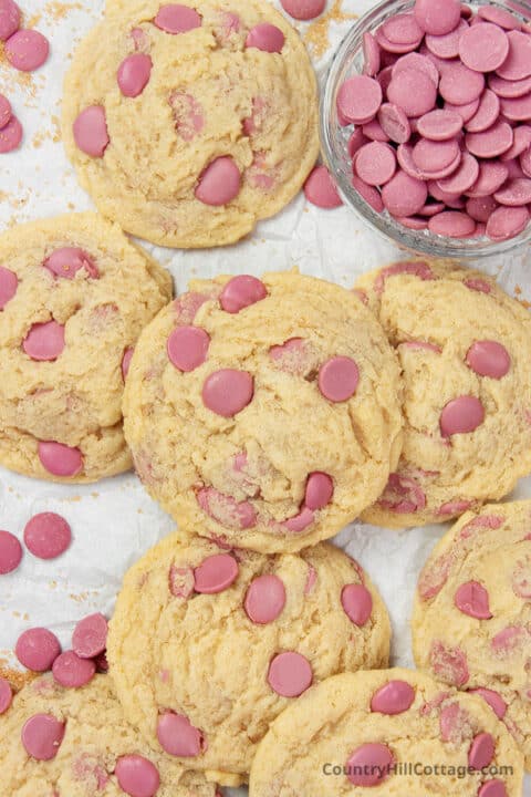 Ruby Chocolate Chip Cookies