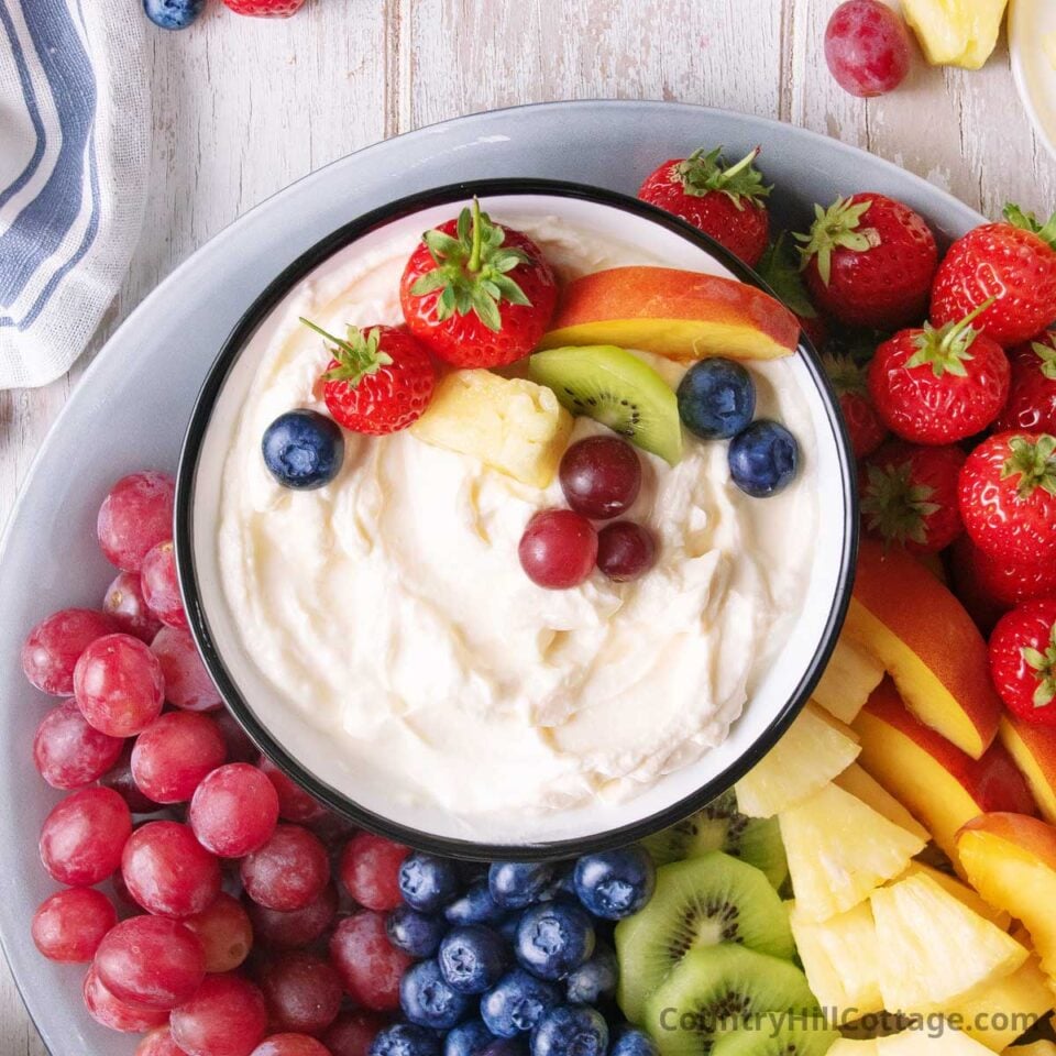 Cream Cheese Fruit Dip with Powdered Sugar