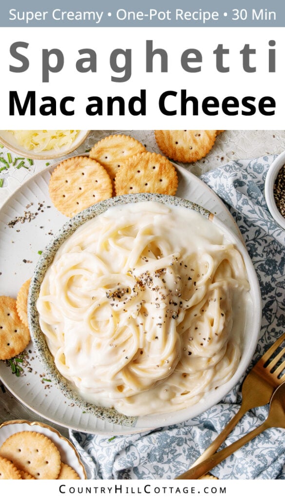 Spaghetti Mac and Cheese {Easy 1 Pot Recipe}