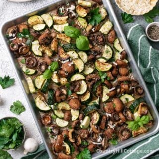 Roasted Zucchini And Mushrooms